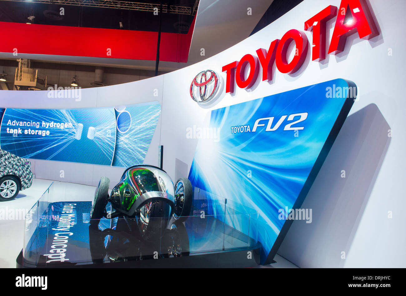 The Toyota FV2 Concept car on the Toyota booth at the CES Show in Las ...