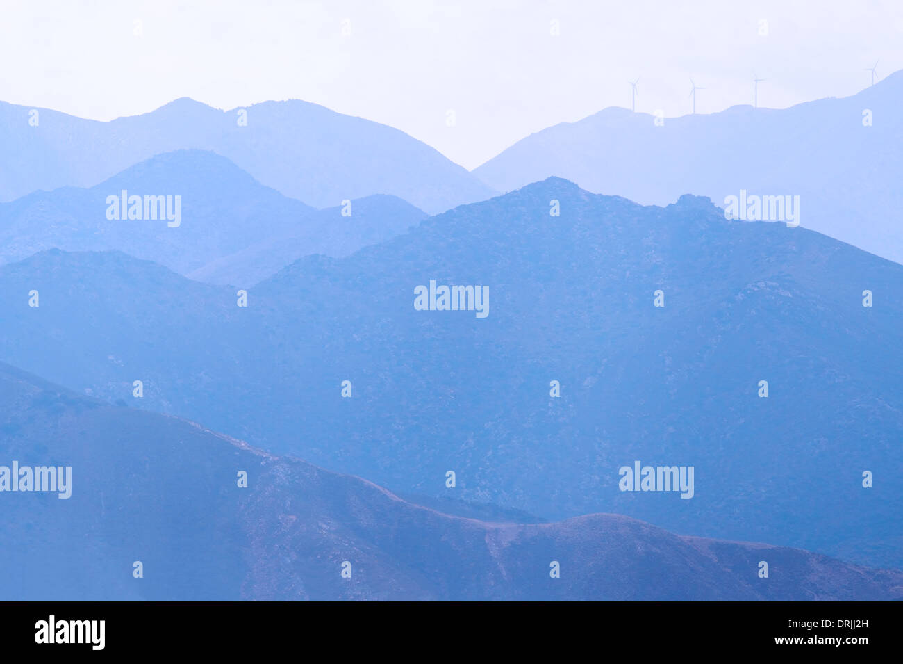Mountain range in fog, Crete Island, Greece Stock Photo - Alamy