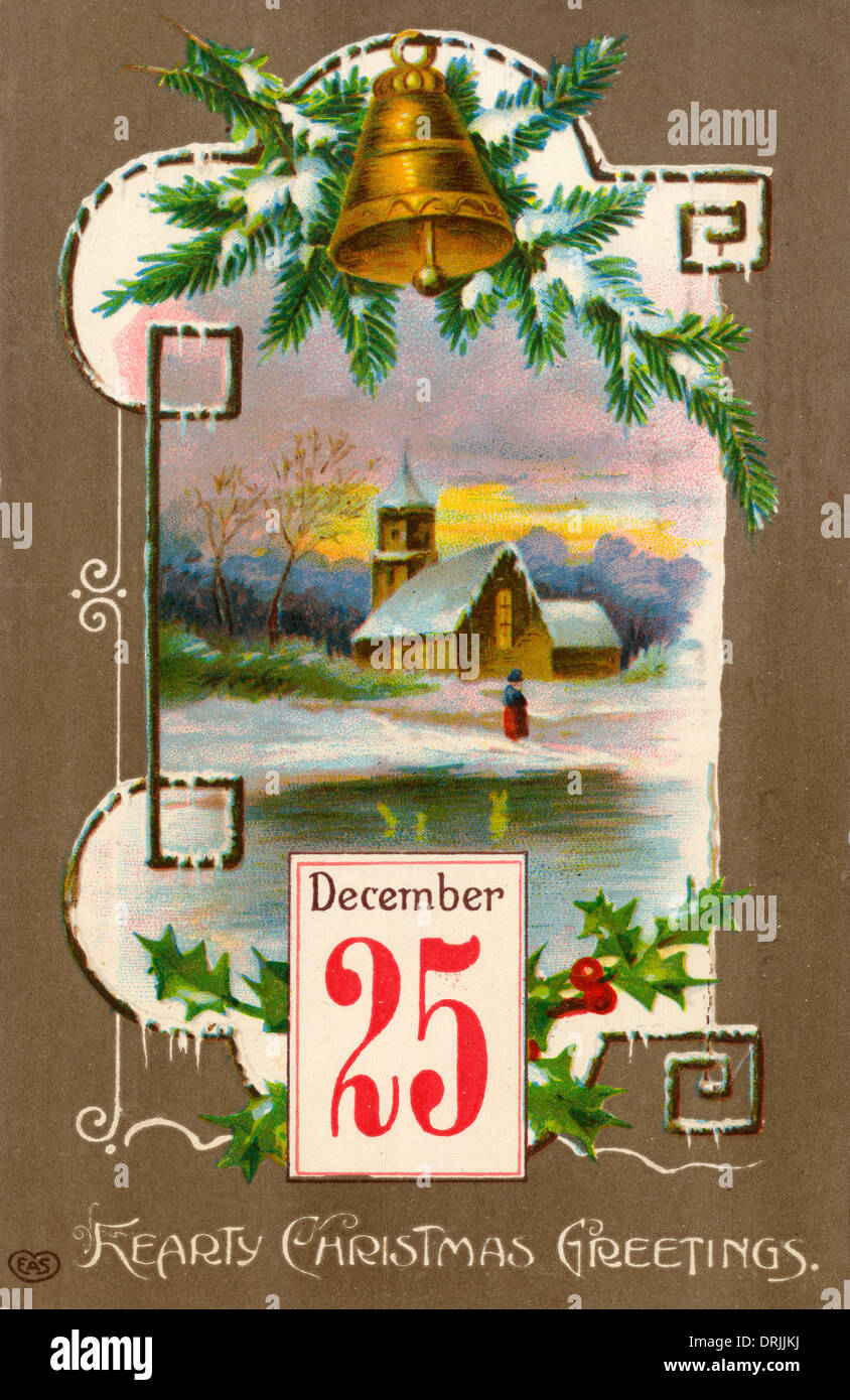 Christmas Postcard - December 25th Stock Photo - Alamy
