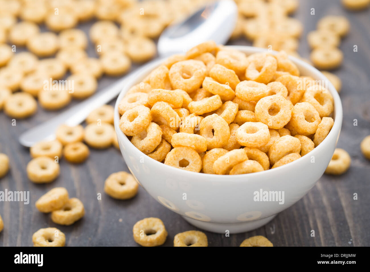 Bowl of honey corn rings Stock Photo - Alamy