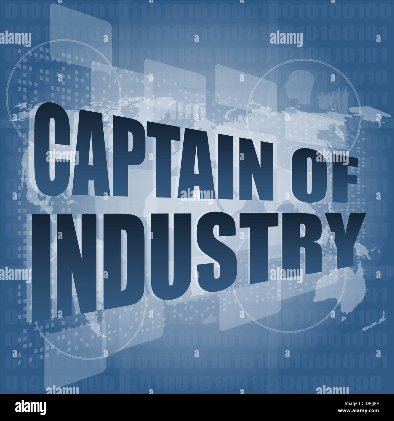 captain of industry word on digital touch screen interface hi ...