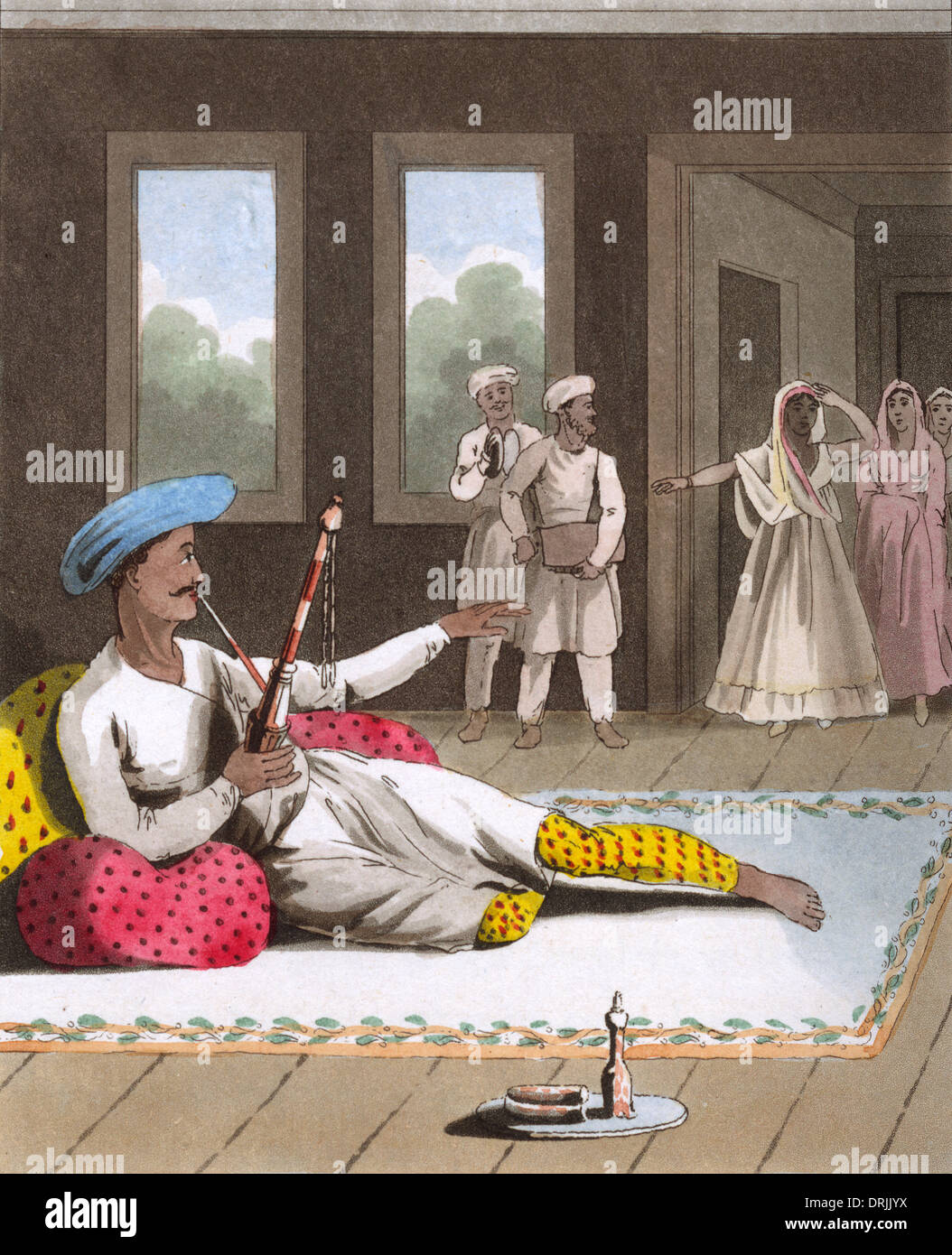 Native Indian gentleman smoking a Goorgoory Pipe Stock Photo - Alamy