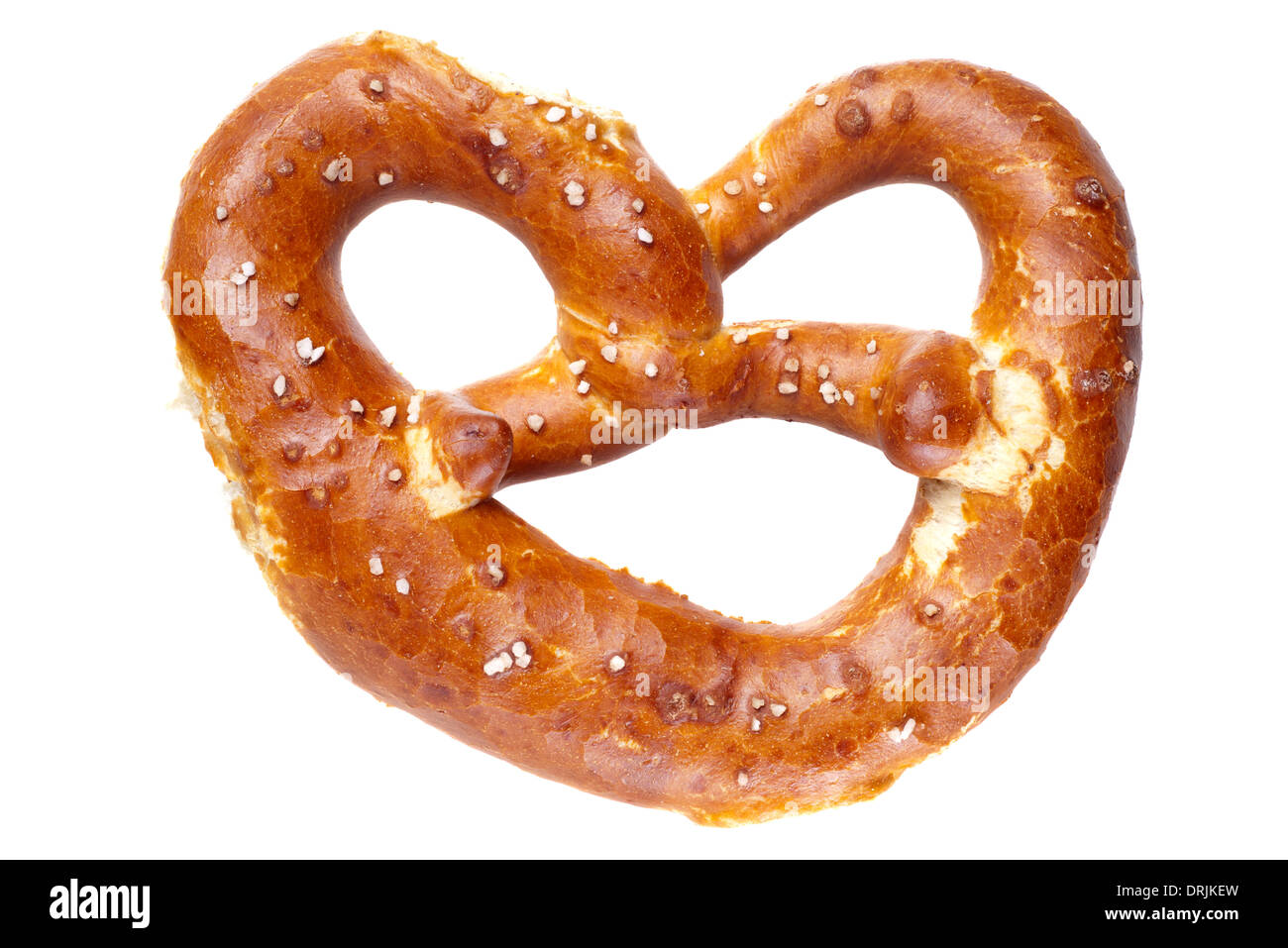 Soft pretzel on white Cut Out Stock Images & Pictures - Alamy