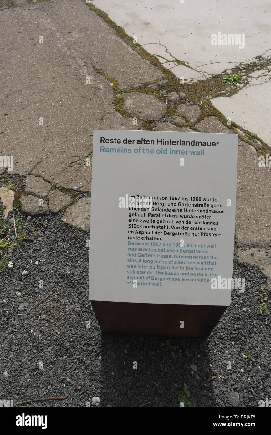 'Remains of Old Inner Wall Information sign, at the side of the asphalt ...