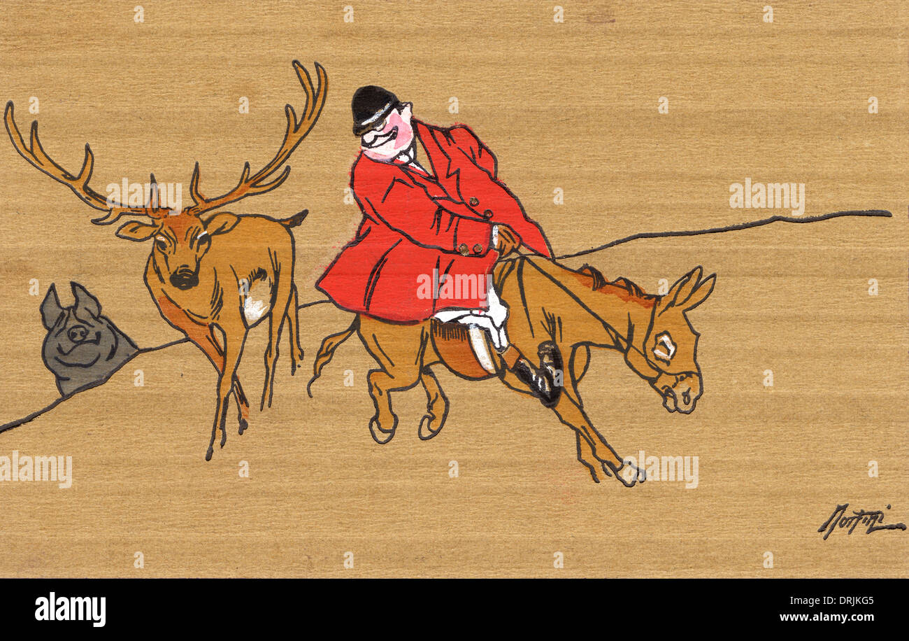 Amusing hunting scene Stock Photo - Alamy