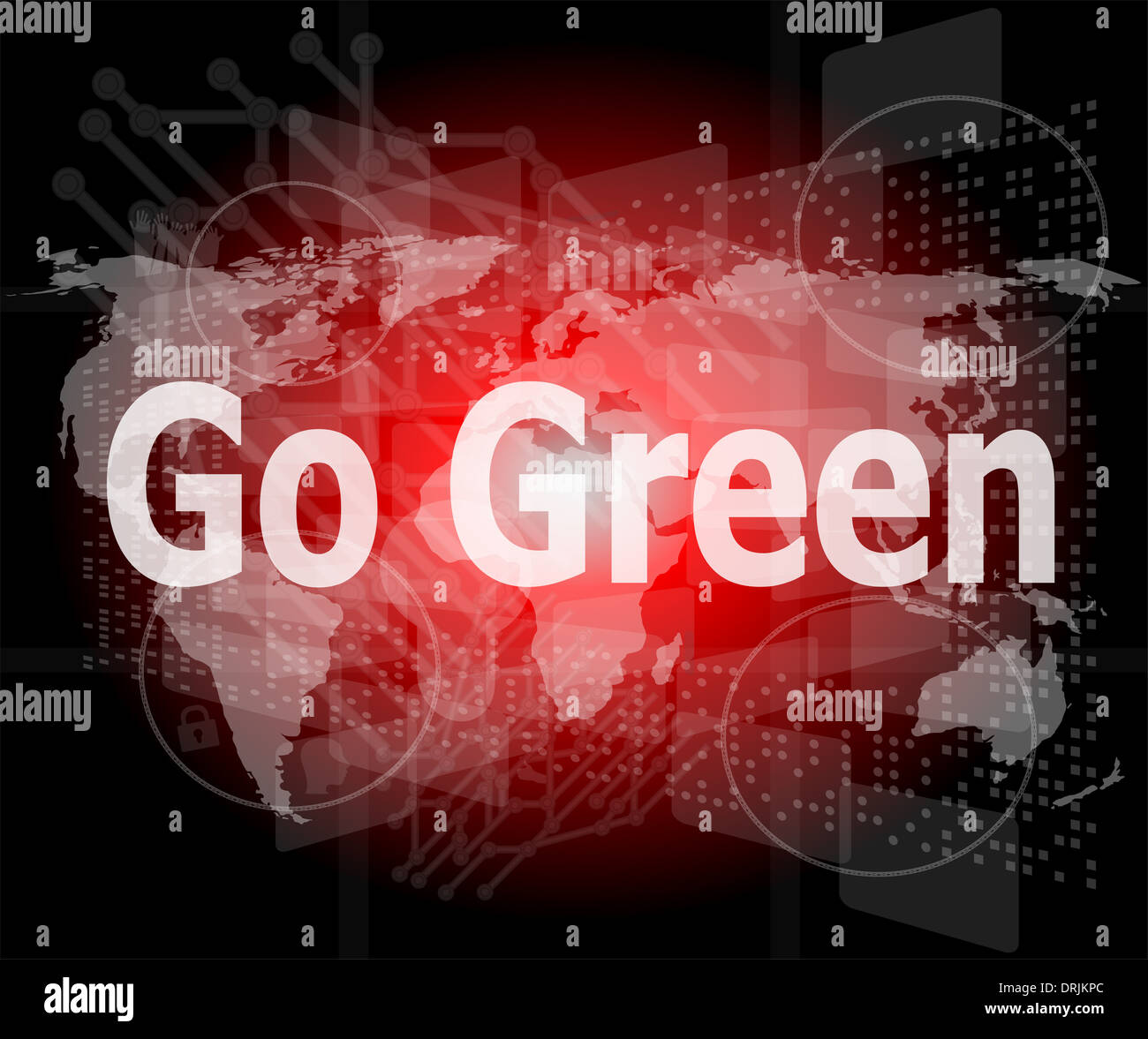 touchscreen with message - Go Green Stock Photo - Alamy