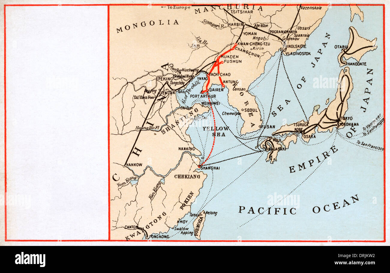 Train routes through Eastern Asia Stock Photo - Alamy