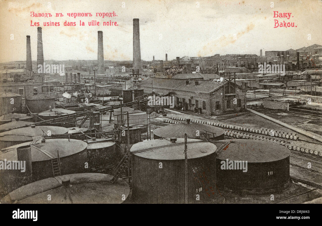 Oil refineries and factories at Baku, Azerbaijan Stock Photo - Alamy