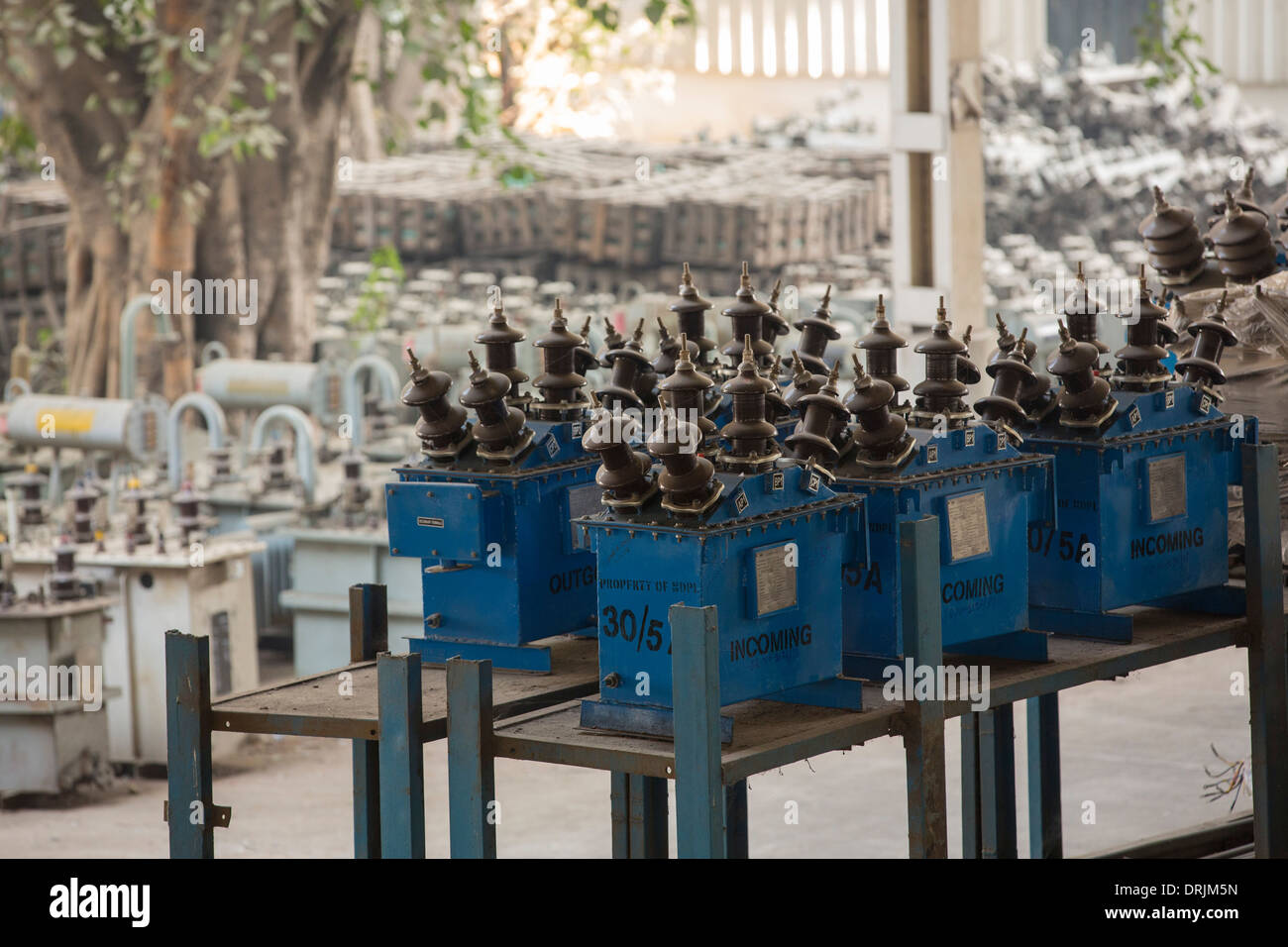 Transformers at a solar power plant in Delhi, India Stock Photo - Alamy