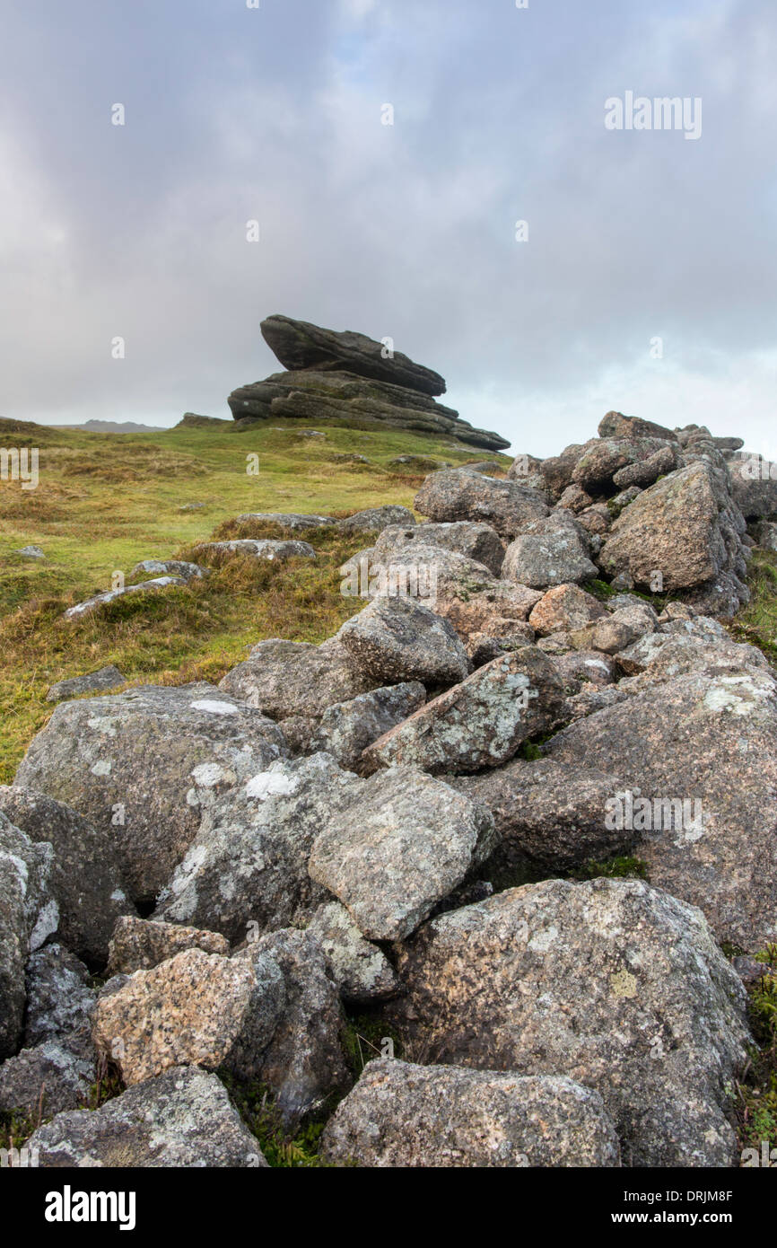 The Logan stone from Irishman's Wall on Belstone Common, Dartmoor ...