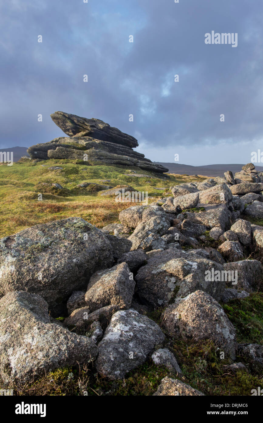 The Logan stone from Irishman's Wall on Belstone Common, Dartmoor ...