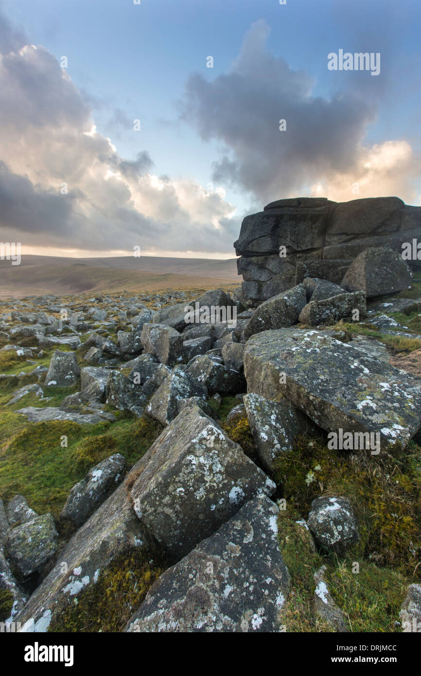 The rocky Tors on Belstone Common, Dartmoor, Belstone near Oakhampton ...