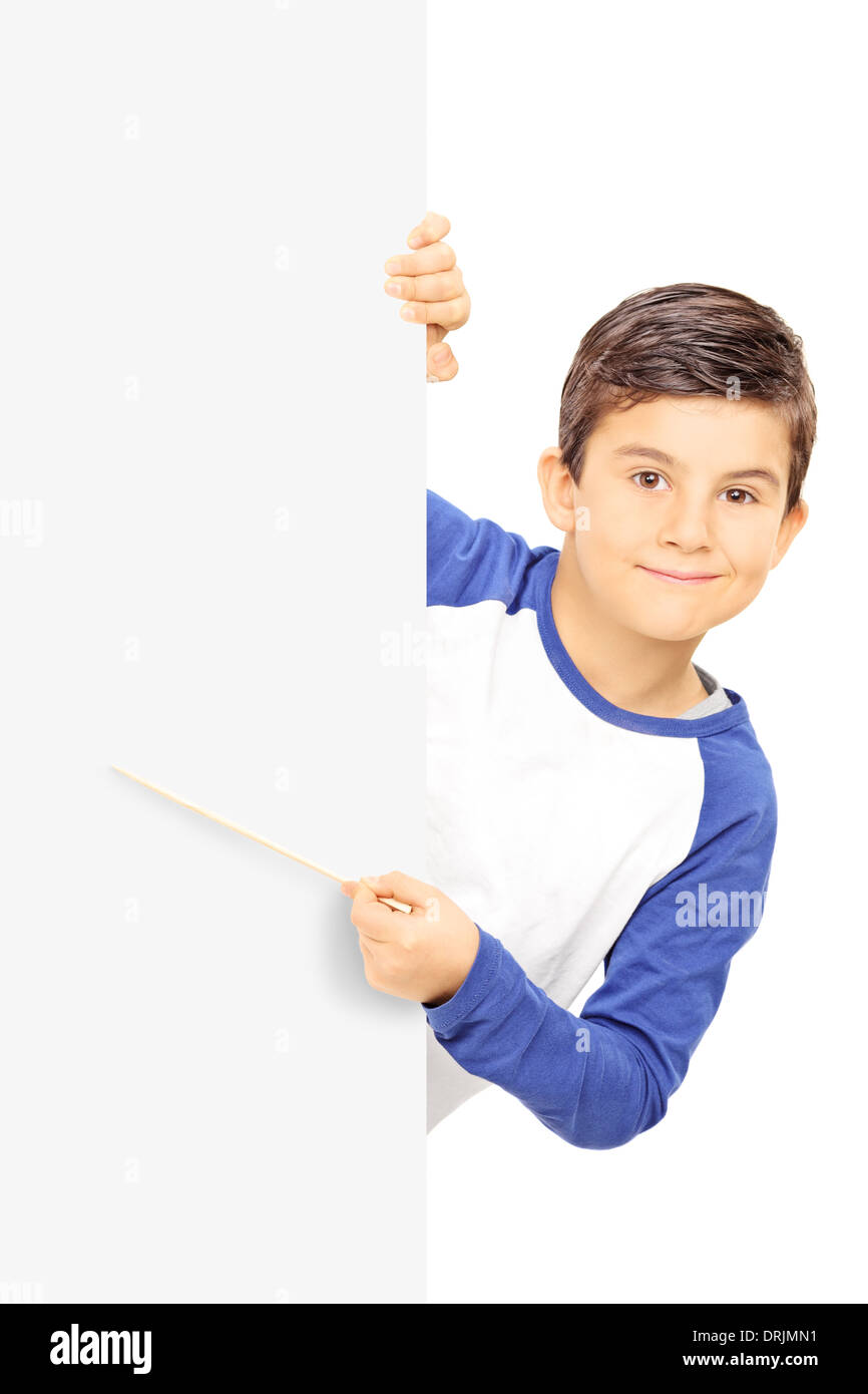 Boy pointing at sign hi-res stock photography and images - Alamy