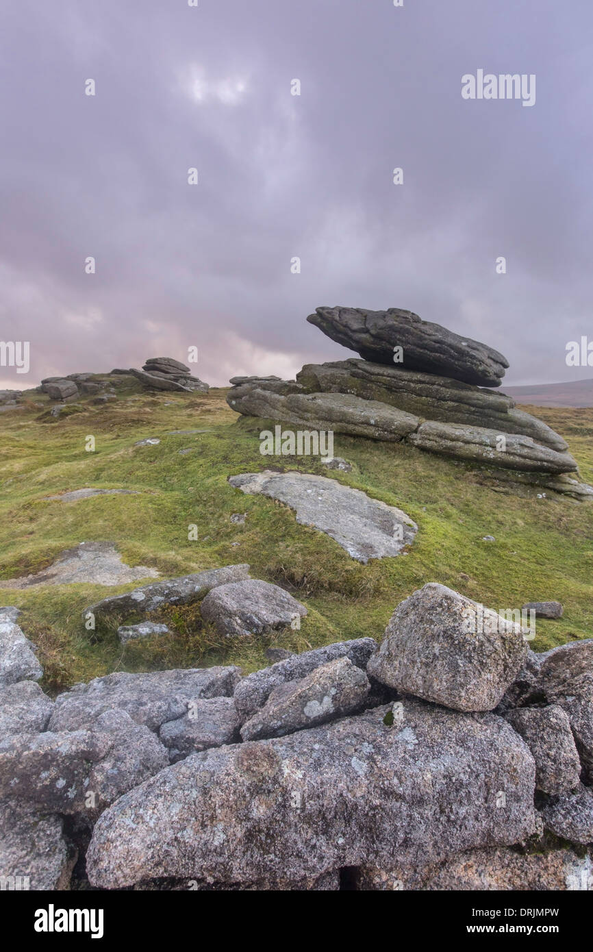 The Logan stone from Irishman's Wall on Belstone Common, Dartmoor ...