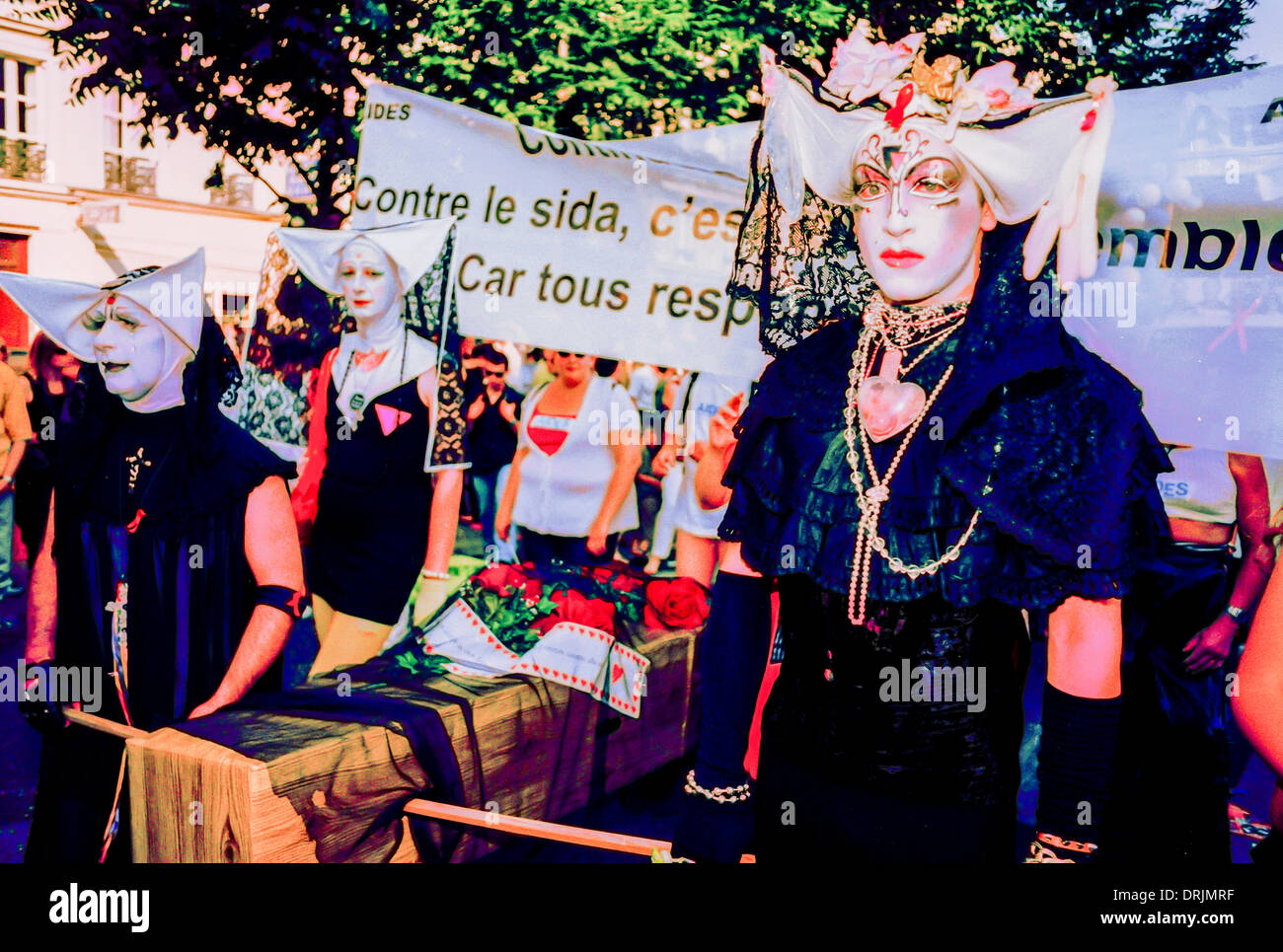 Paris, France, Gay Pride Parade, AIDS Activists Carrying Casket ...