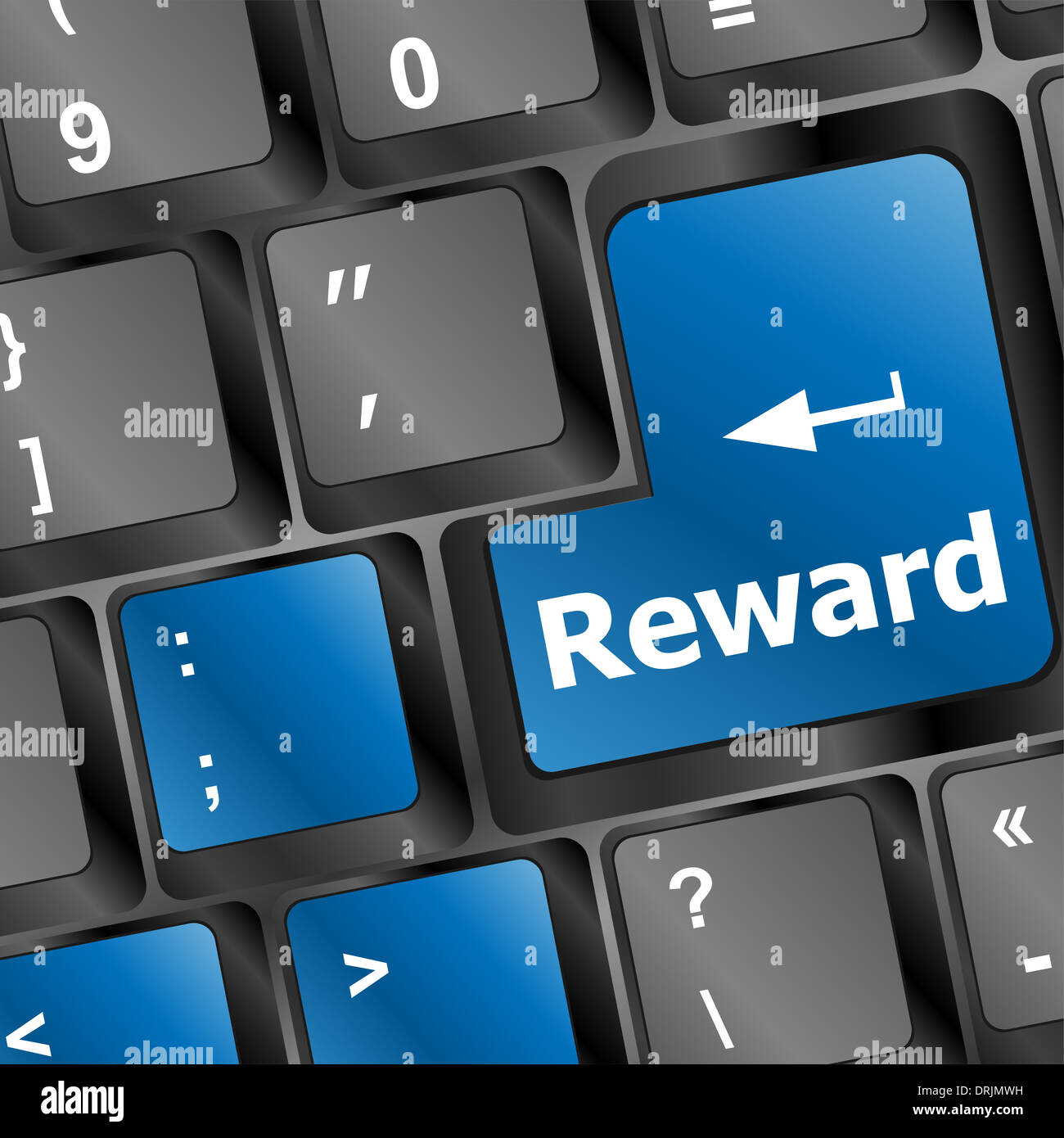 concept of success, with reward message on enter key of keyboard Stock ...