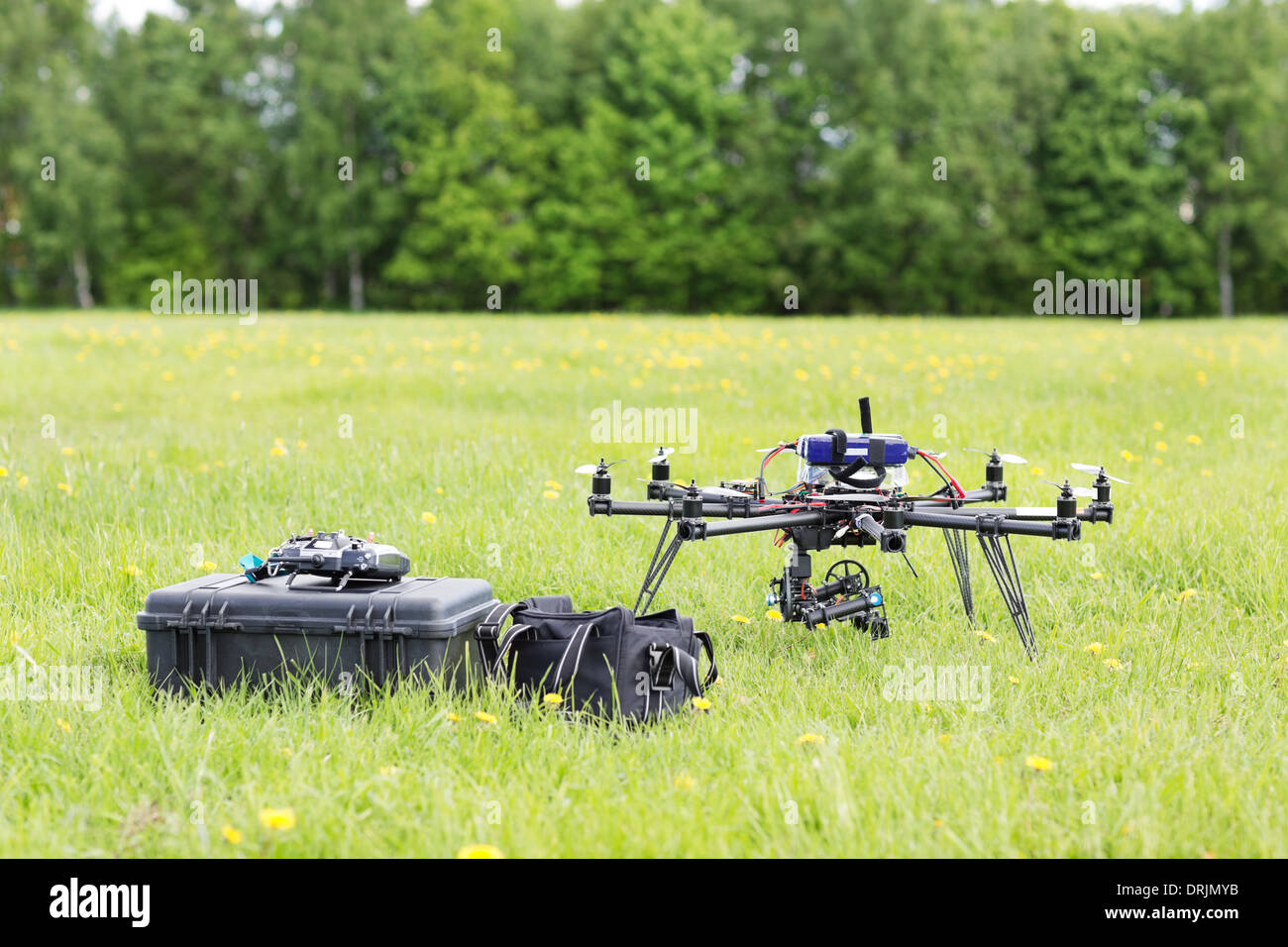 UAV Helicopter With Toolbox And Bag Stock Photo - Alamy