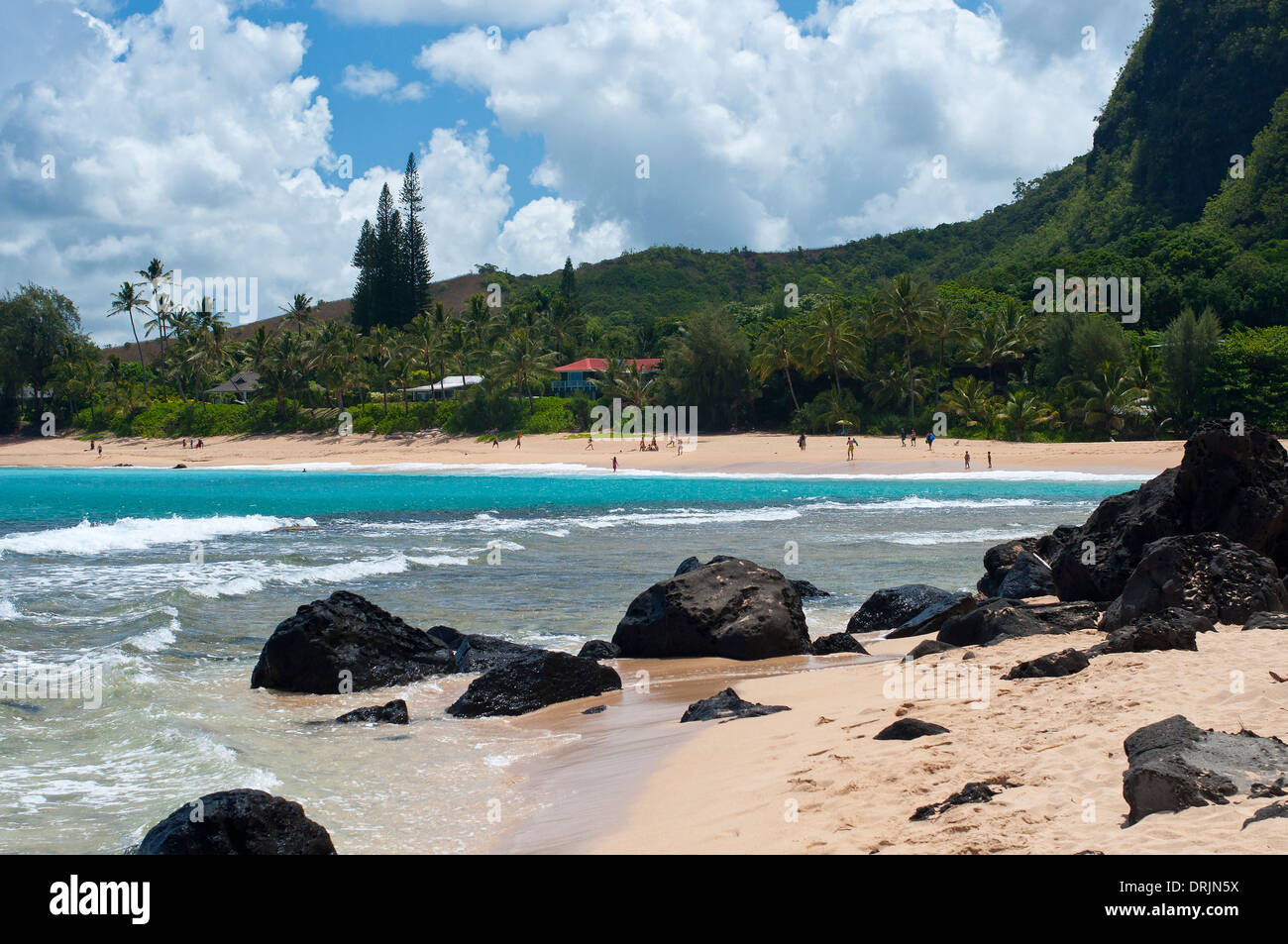 Tunnels Beach in Kauai Stock Photo - Alamy
