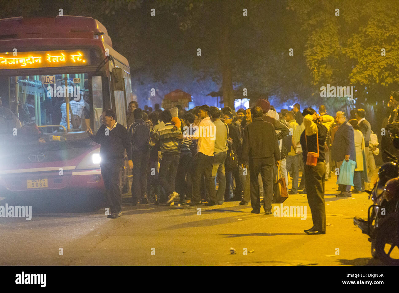 Buses fuelled by compressed natural gas (CNG) in Delhi, India Stock ...