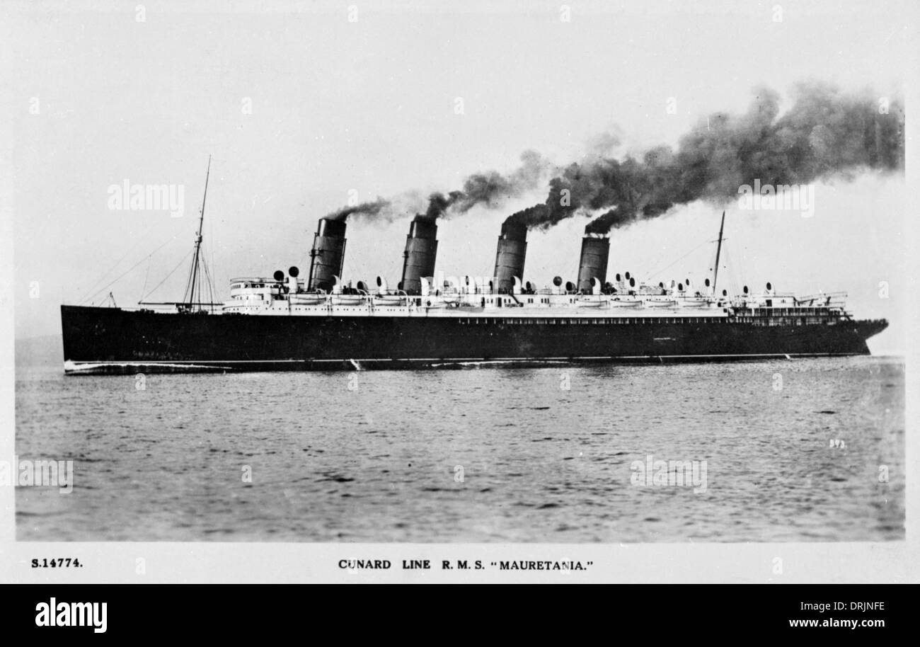Cunard Line R.M.S. Mauretania Stock Photo - Alamy