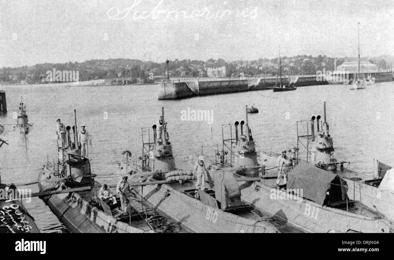 Royal Navy B class submarines in harbour Stock Photo - Alamy