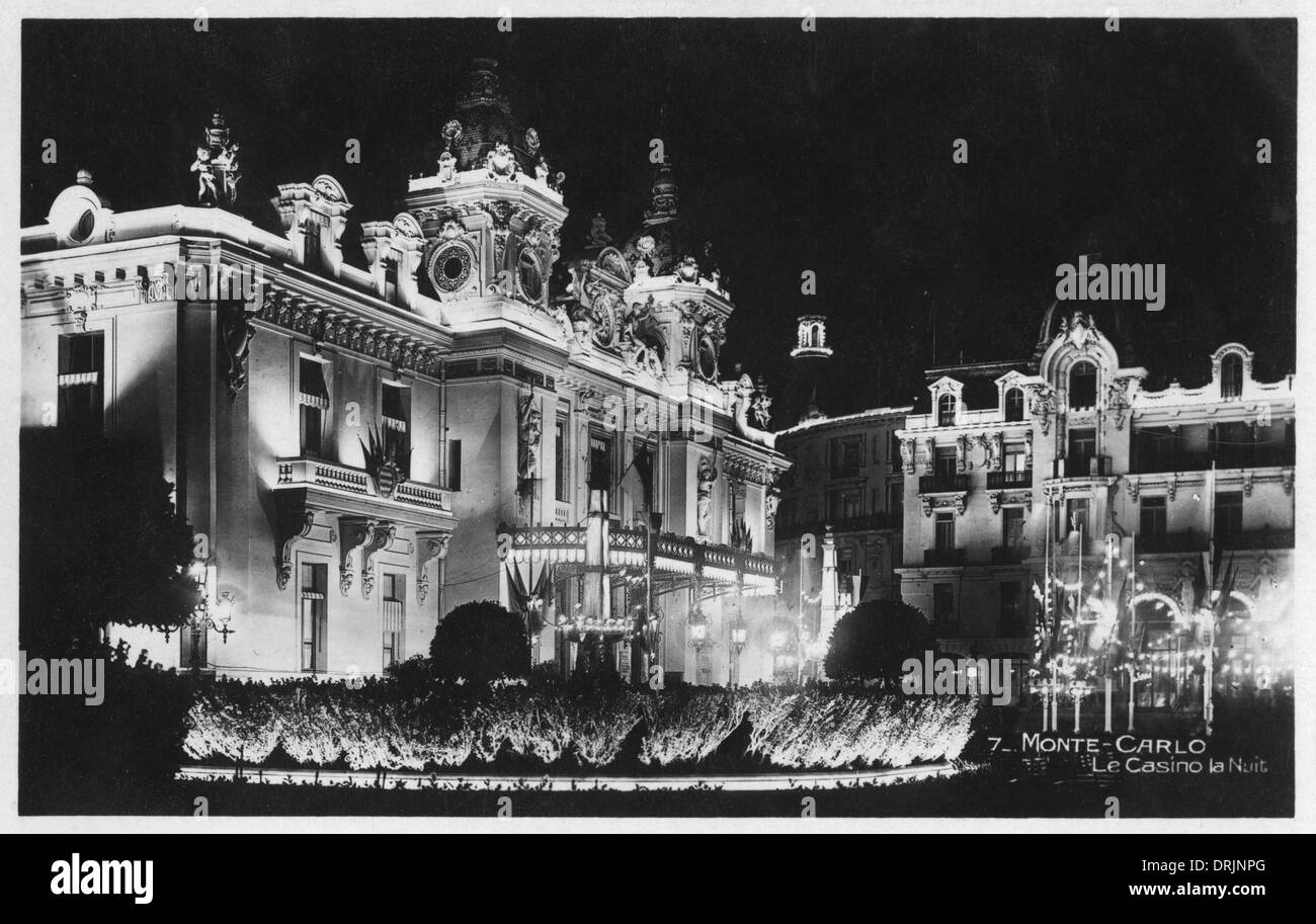The Monte Carlo casino at night Stock Photo - Alamy