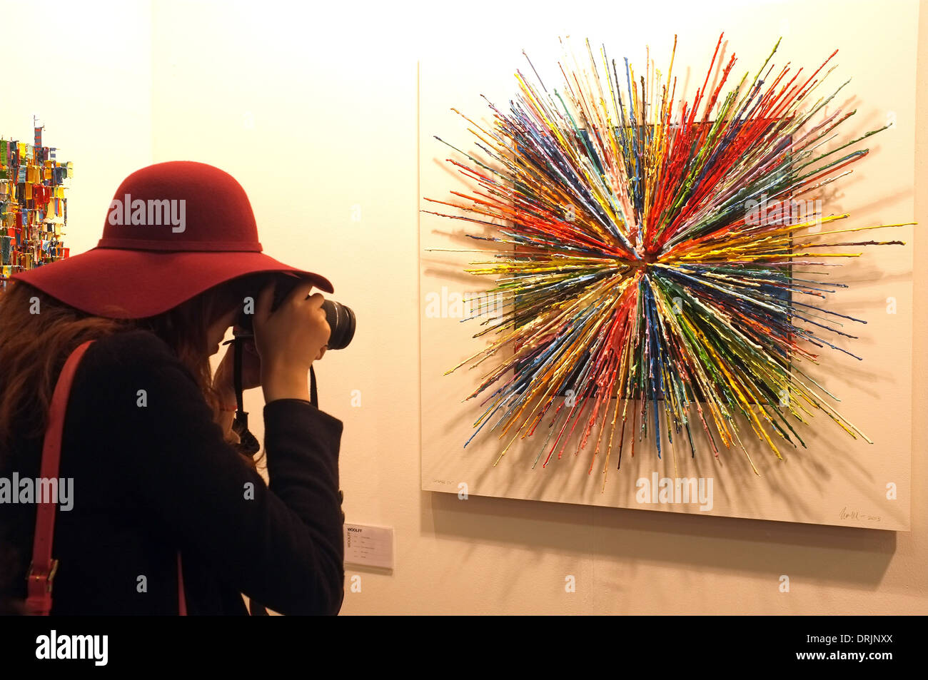 Visitor takes a photo of an artwork Stock Photo - Alamy