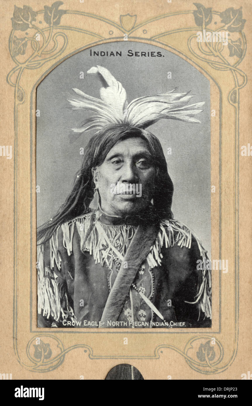 Portrait of Crow Eagle, North Piegan Indian Chief Stock Photo - Alamy
