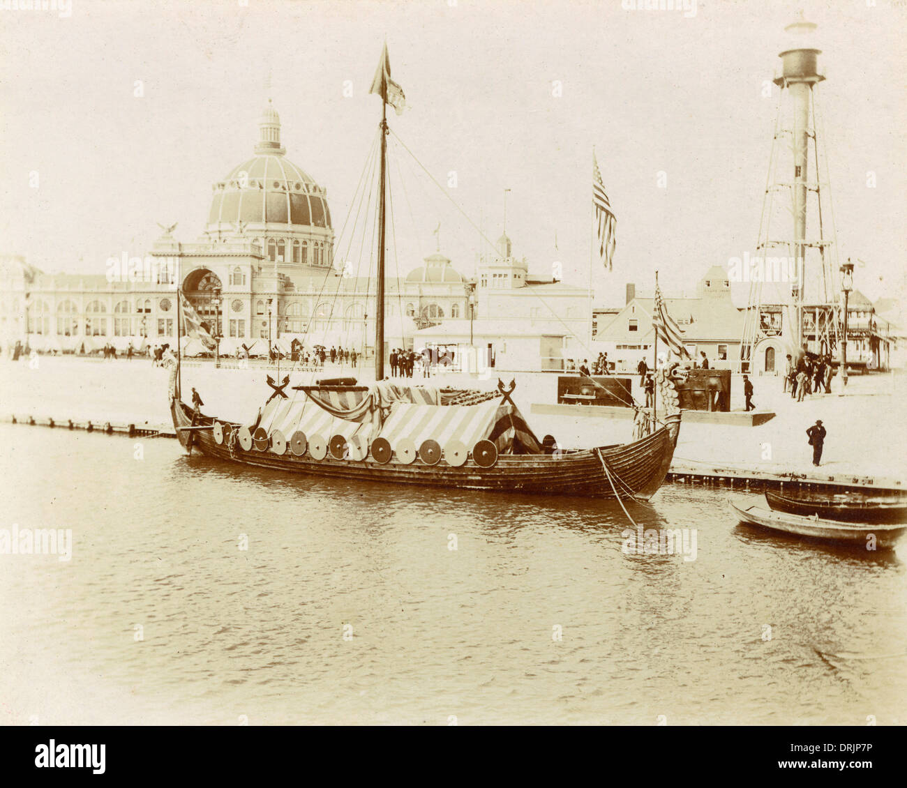 Gokstad Viking Ship at the Chicago worlds fair Stock Photo - Alamy