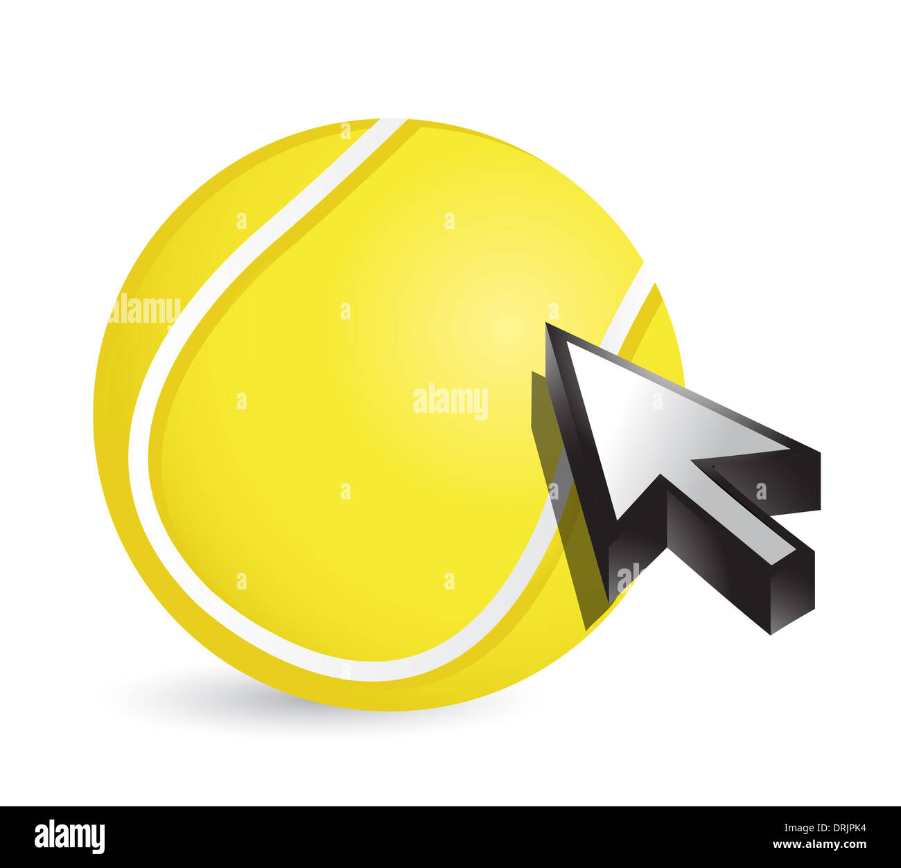 Tennis ball with cursor arrow - sport shopping concept illustration ...