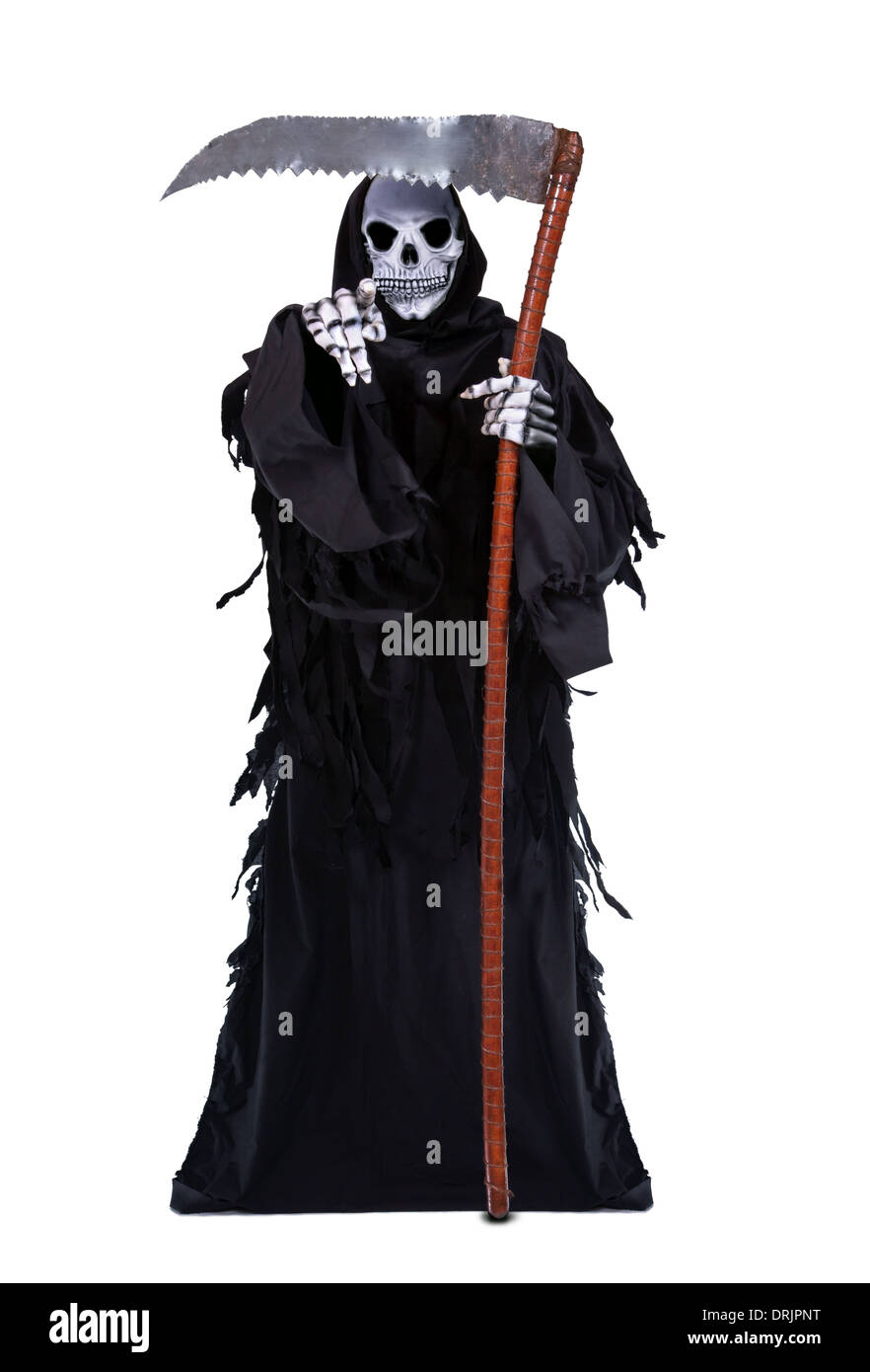 Horror death scythe skeleton Cut Out Stock Images & Pictures - Alamy