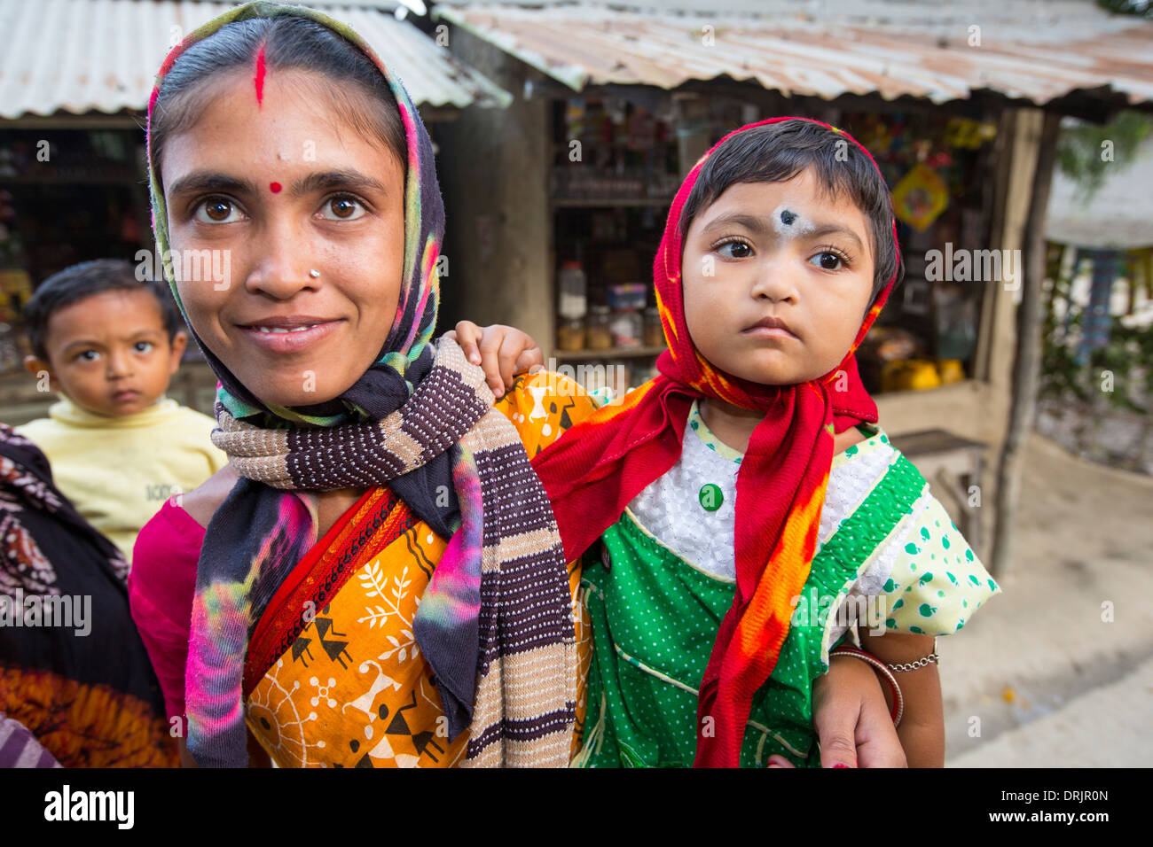 Villagers in a remote subsistence farming village on an island in the ...
