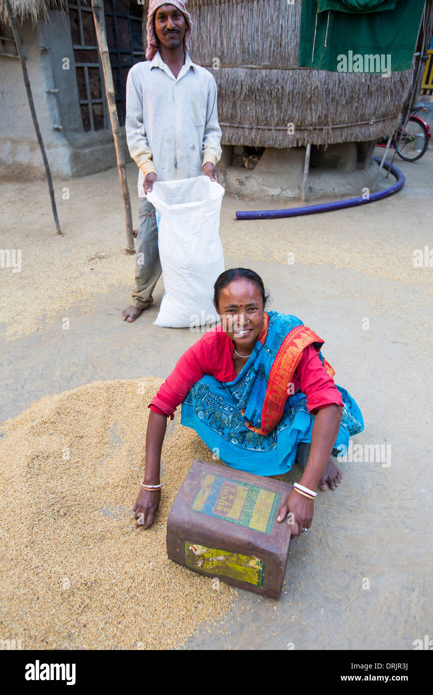 Villagers in a remote subsistence farming village on an island in the ...