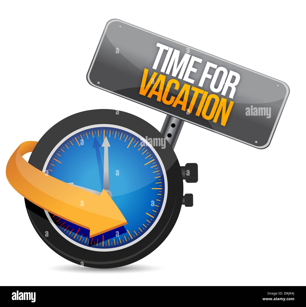 Time for a vacation watch sign illustration design over a white ...