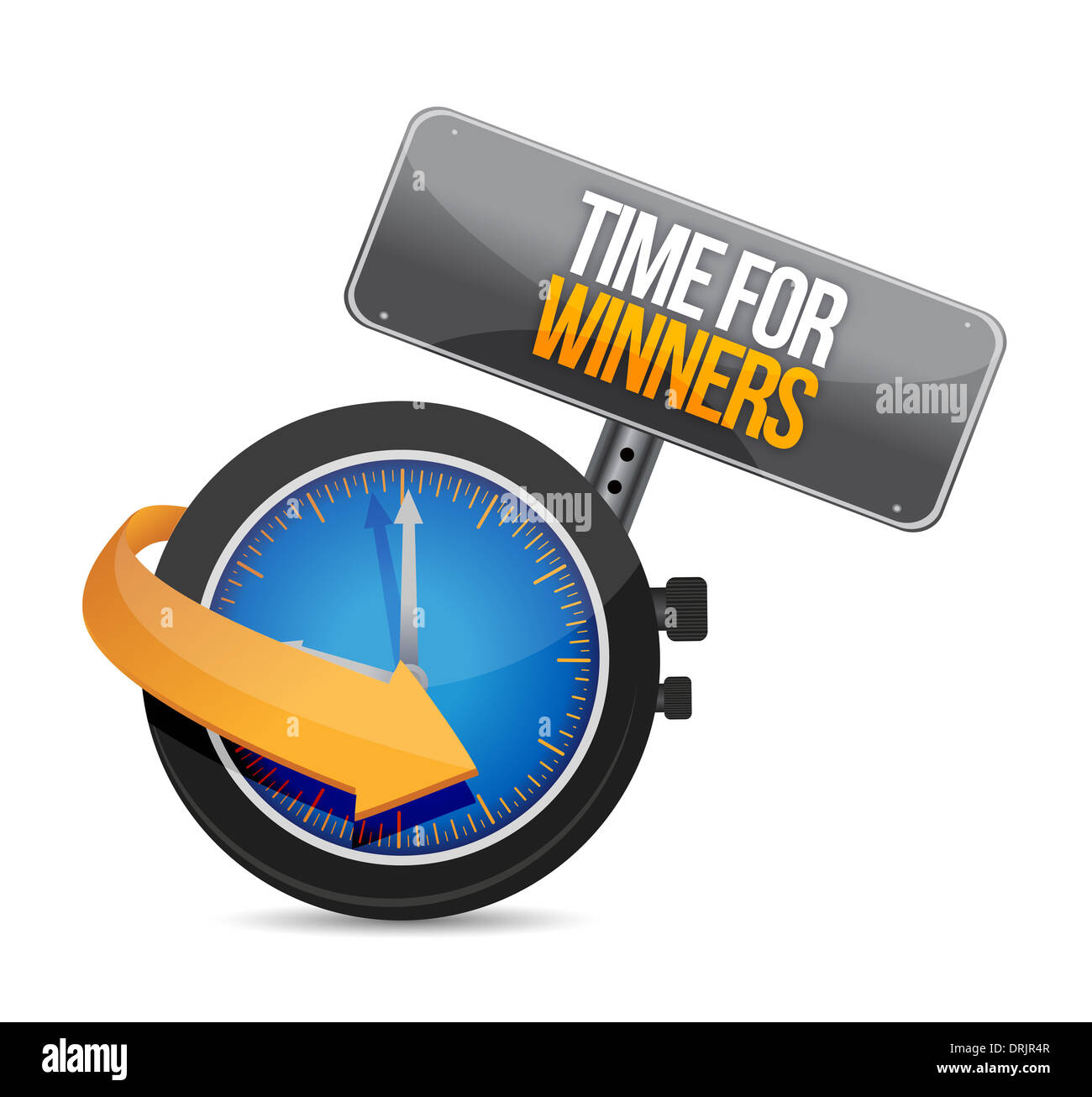 time for winners watch message illustration design over white Stock ...