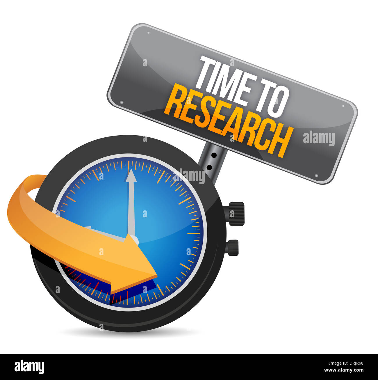 time for research illustration design over a white background Stock ...