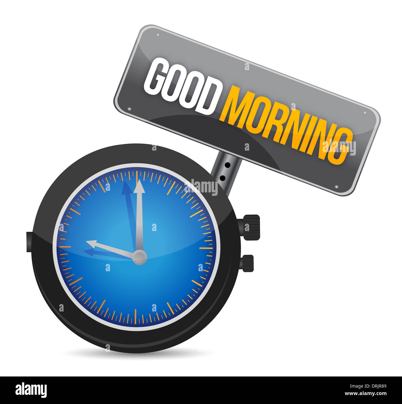 Clock text good morning illustration hi-res stock photography and ...