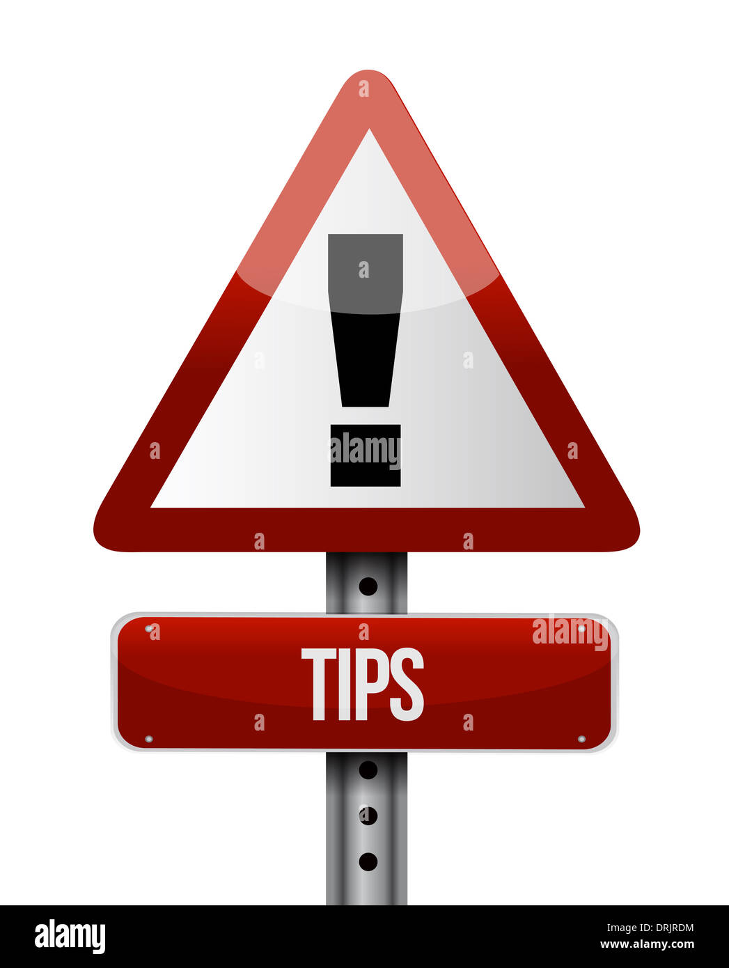 tips warning road sign illustration design over white Stock Photo - Alamy