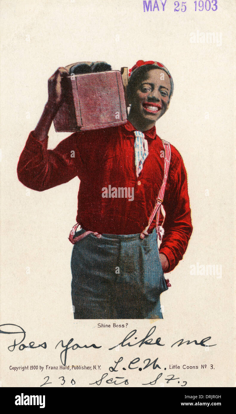 An African American shoe shine boy Stock Photo - Alamy