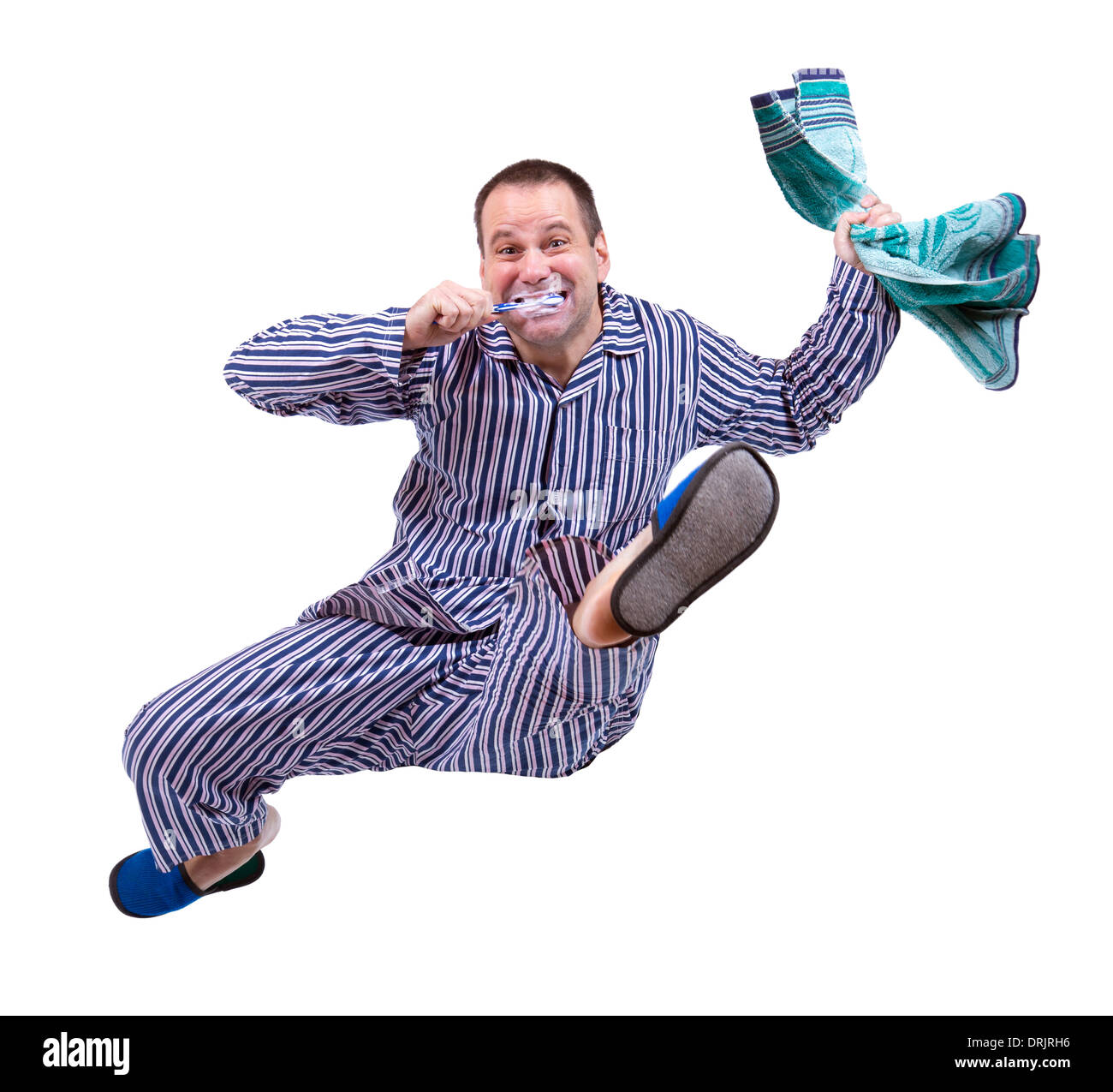 Morning routine concept cheerful Cut Out Stock Images & Pictures - Alamy