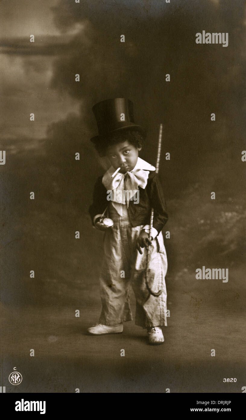 A circus child smoking a cigarette Stock Photo - Alamy