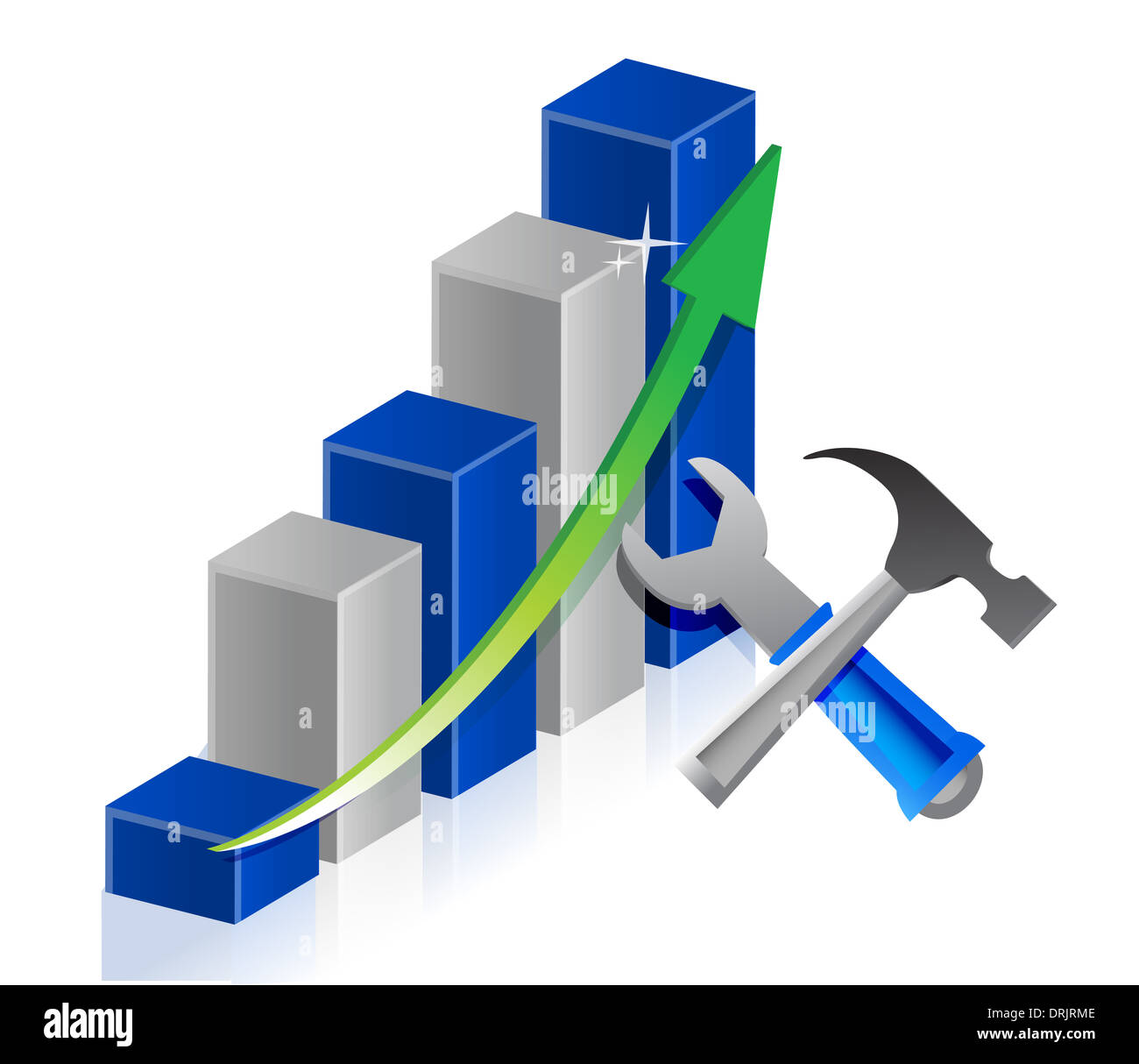 tools to success illustration design over white Stock Photo - Alamy