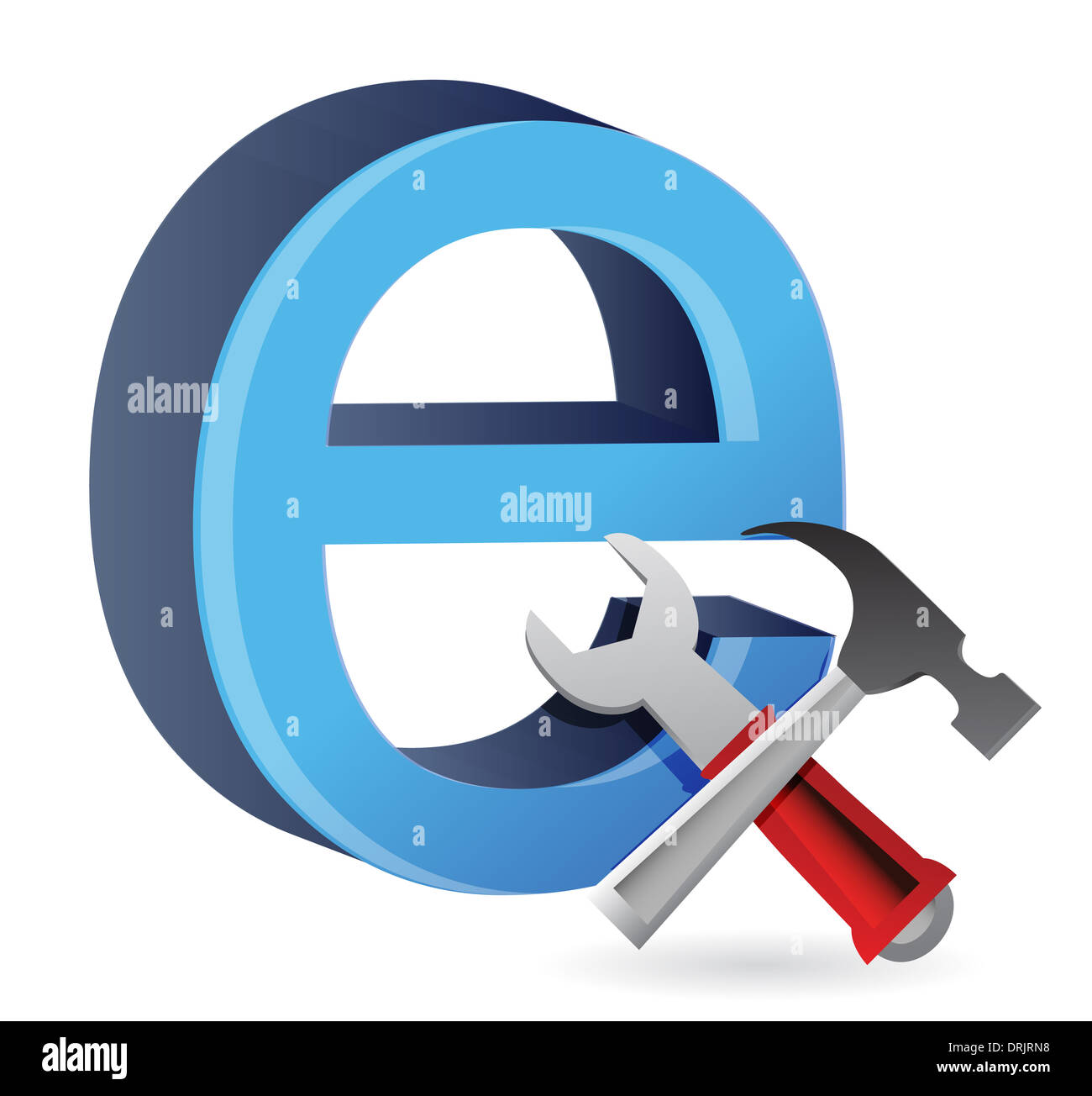 tools with symbol for internet. illustration design Stock Photo - Alamy