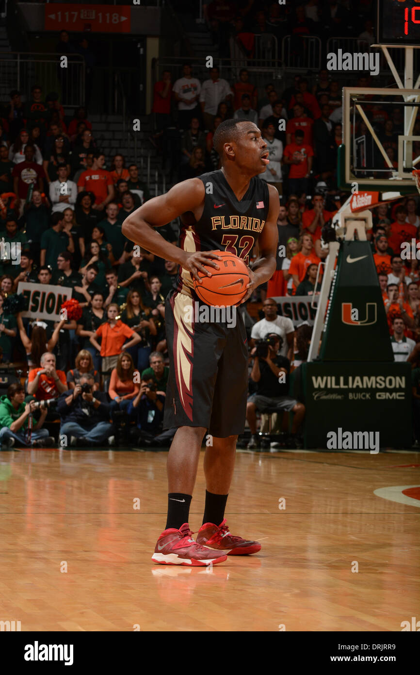 Coral Gables, FL, USA. 15th Jan, 2014. Montay Brandon #32 of Florida ...