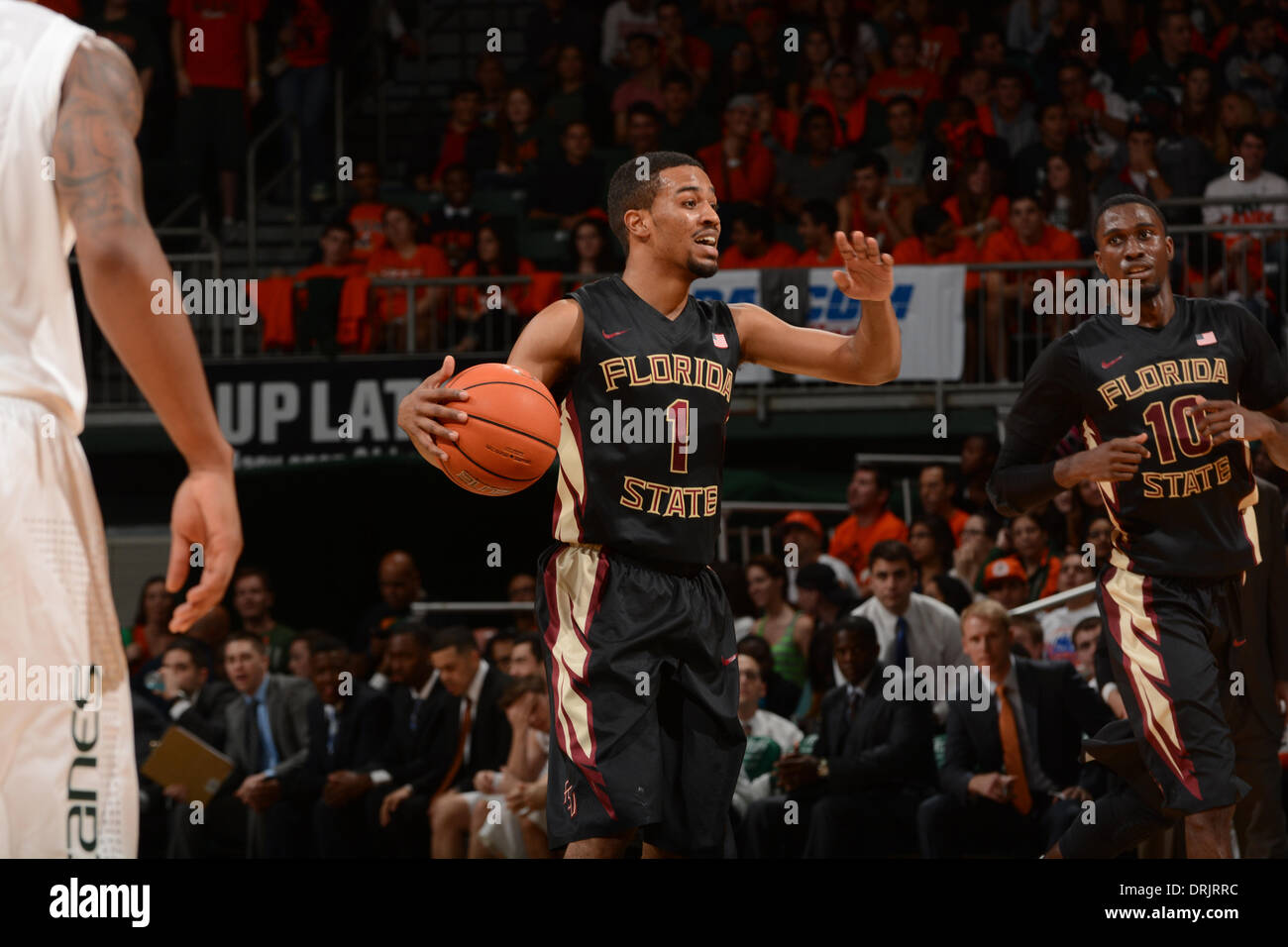 Coral Gables, FL, USA. 15th Jan, 2014. Devon Bookert #1 of Florida ...
