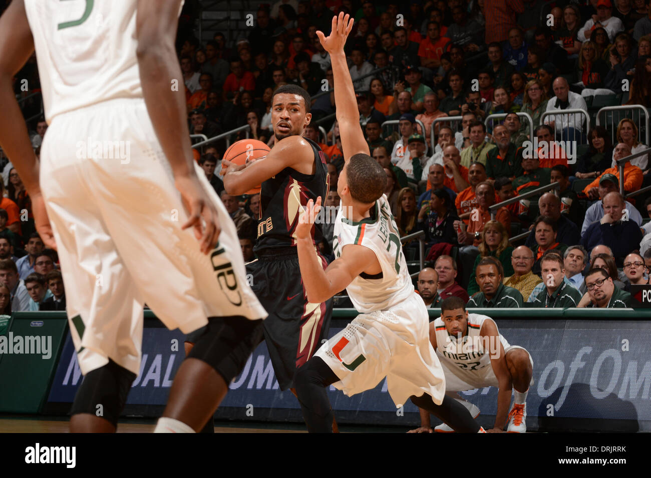 Coral Gables, FL, USA. 15th Jan, 2014. Devon Bookert #1 of Florida ...