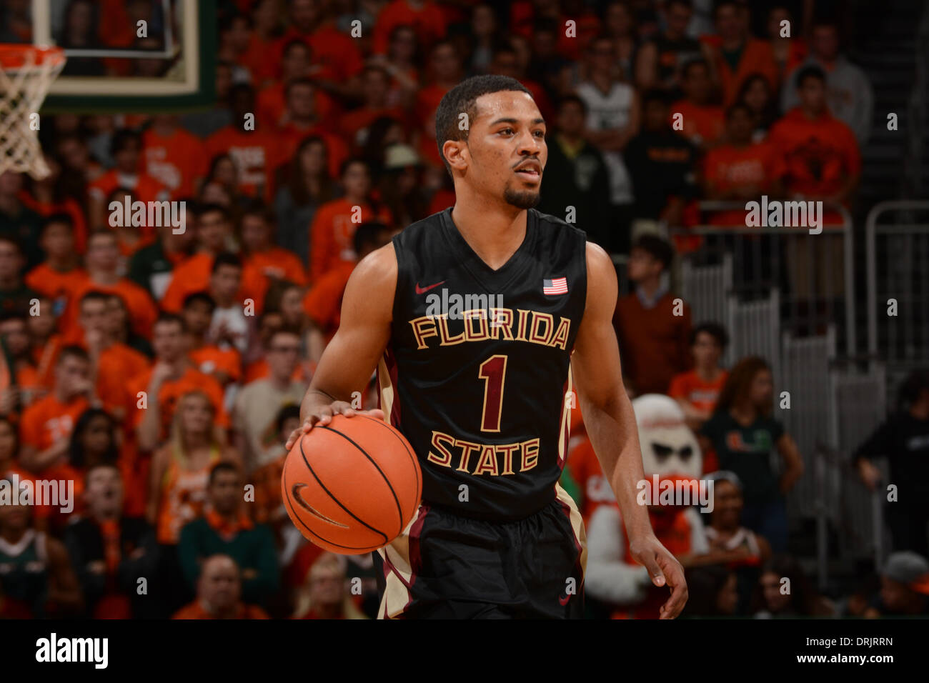 Coral Gables, FL, USA. 15th Jan, 2014. Devon Bookert #1 of Florida ...