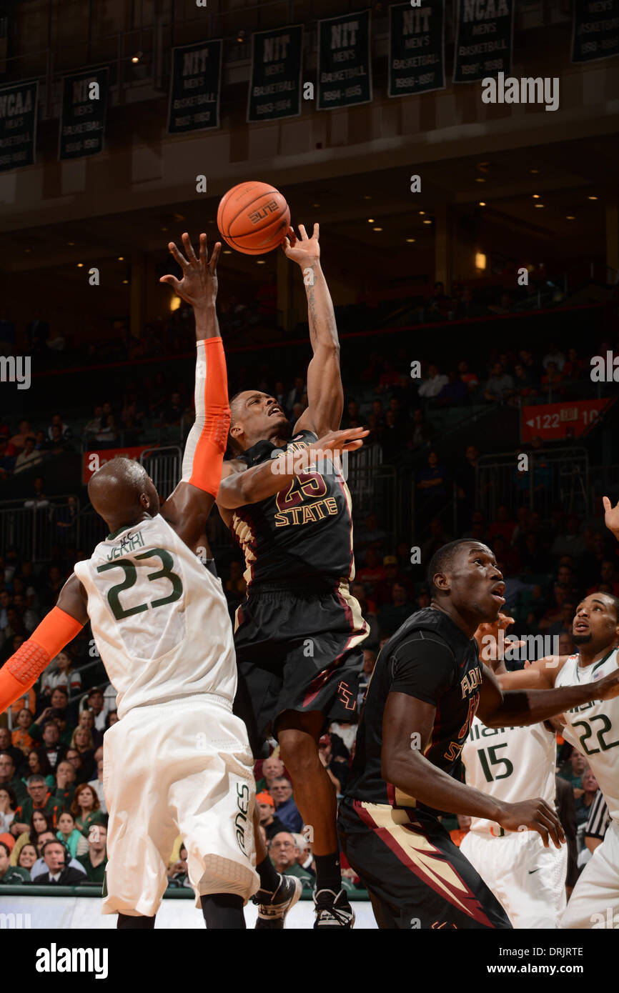 Coral Gables, FL, USA. 15th Jan, 2014. Aaron Thomas #25 of Florida ...