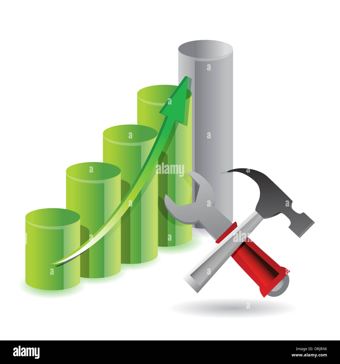 tools to success illustration design over white Stock Photo - Alamy