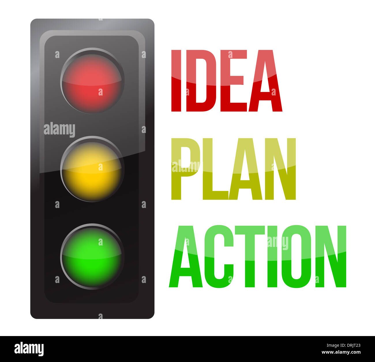 Traffic light design planning business process concept illustration ...